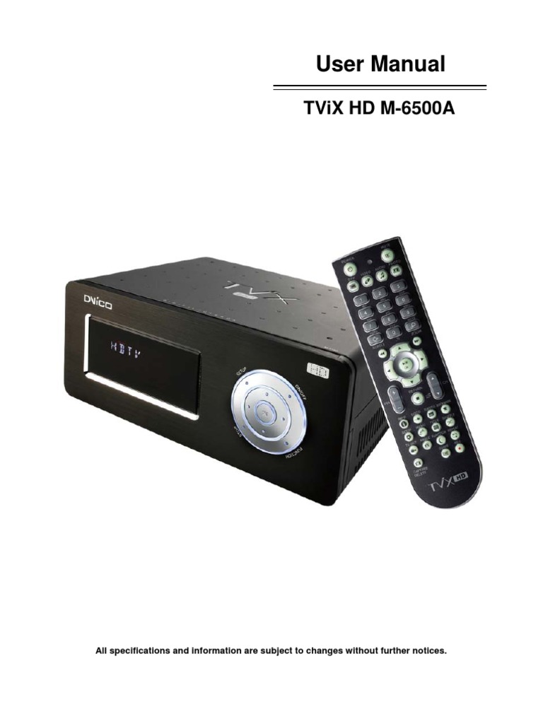 TViX M6500 English | PDF | Hdmi | High Definition Television