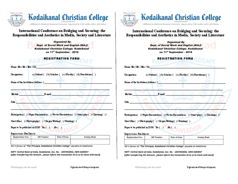Registration Form MSL 3 | PDF | Business