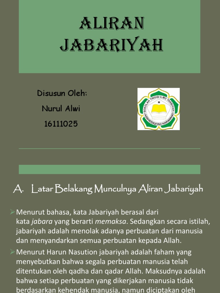 Sejarah dan Ajaran Aliran Jabariyah | PDF | Filsafat | Agama ...