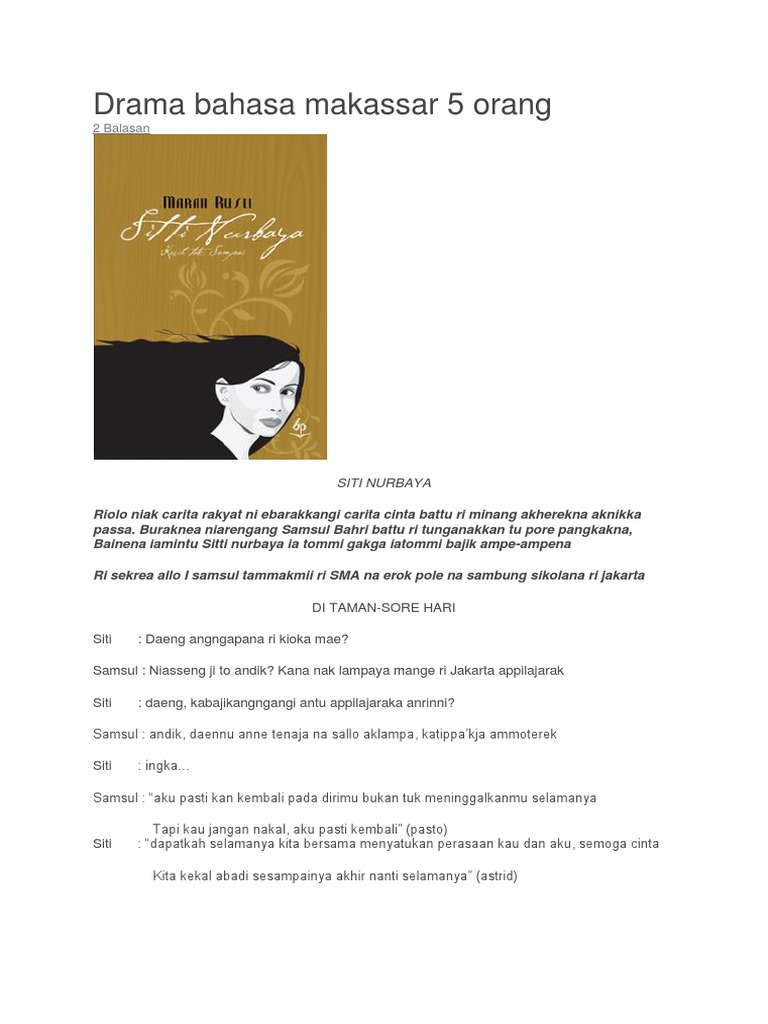 Drama Bahasa Makassar 5 | PDF | Seni | Puisi