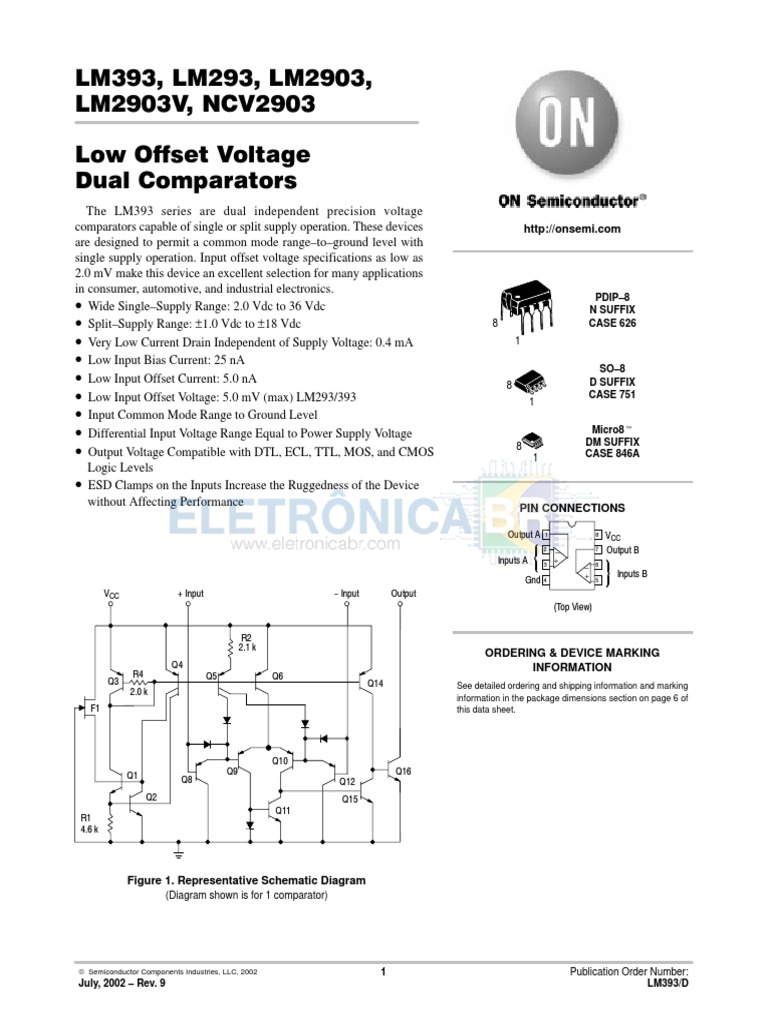 LM393, LM293, LM2903, LM2903V, NCV2903 Low Offset Voltage Dual Comparators | PDF | Electrical ...