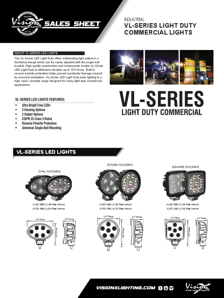 Vl-Series Light Duty Commercial Lights | PDF | Light Emitting Diode ...