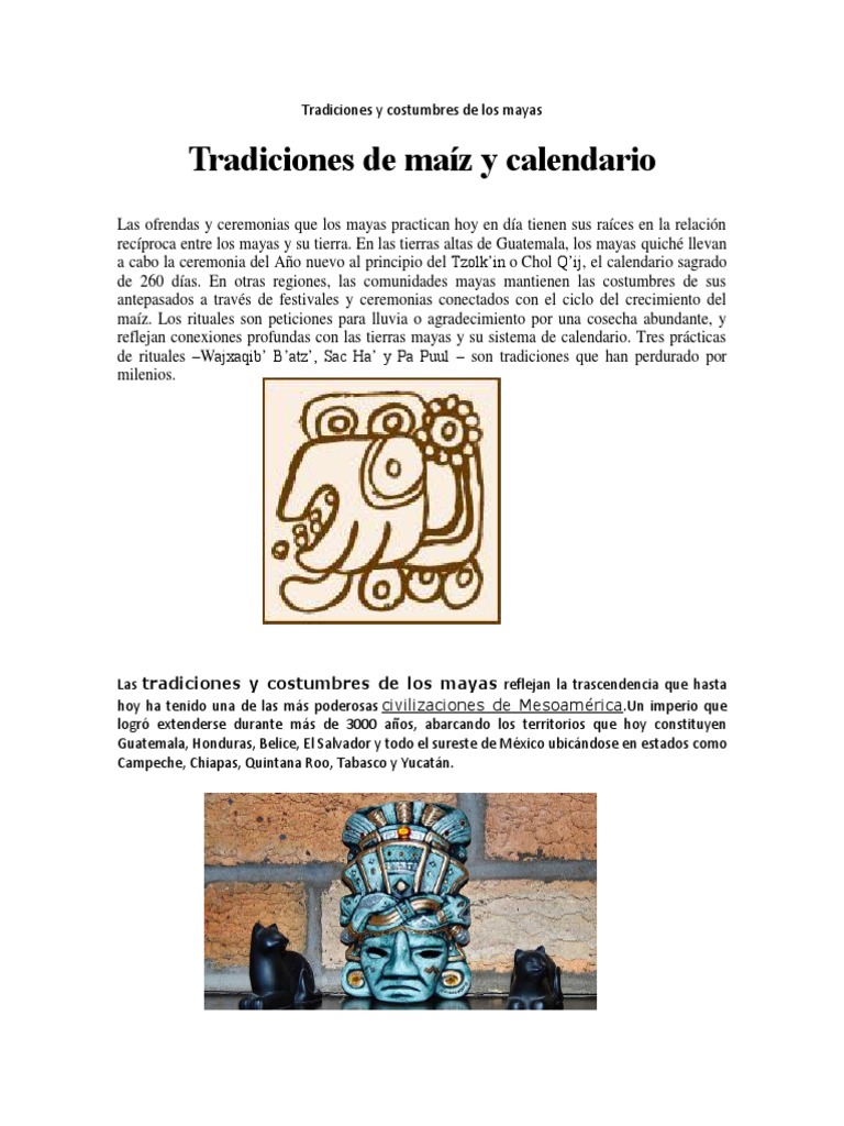 Tradiciones y Costumbres de Los Mayas | Civilización maya | Rituales