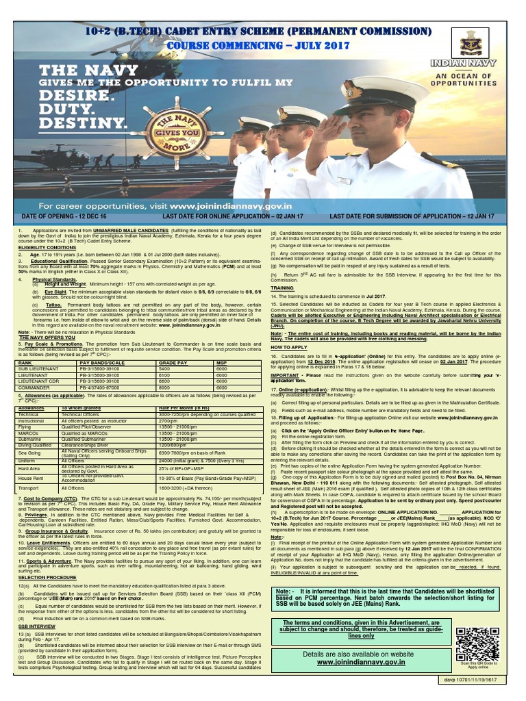 Navy SSR Notification | PDF