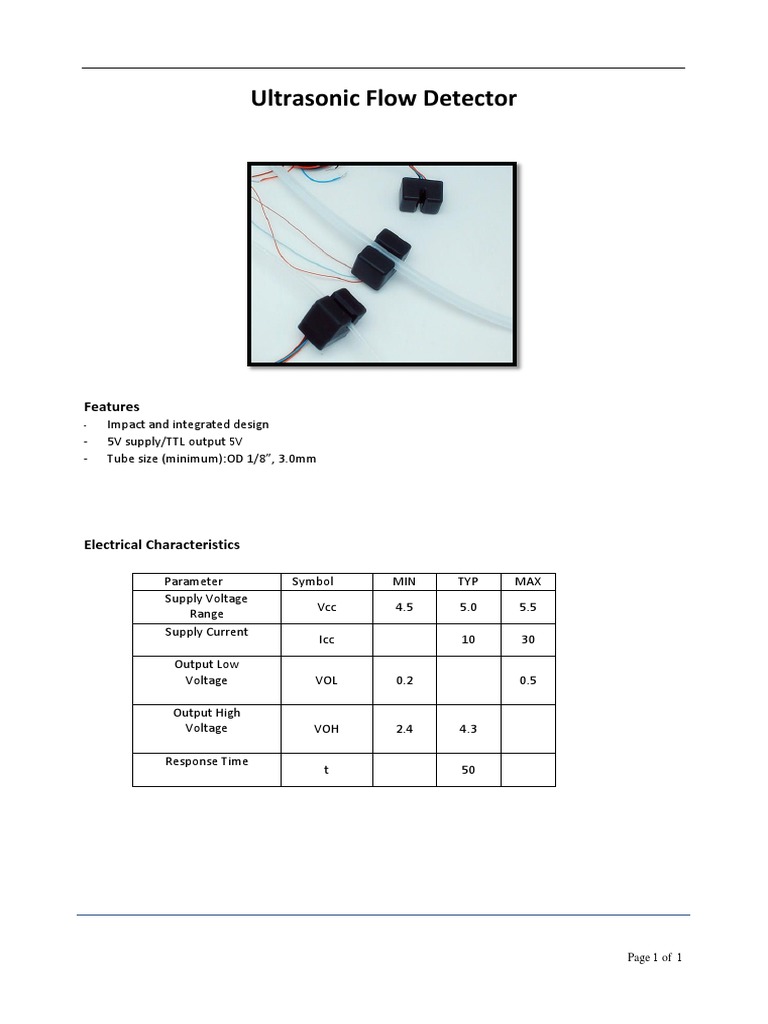 Ultrasonic Flow Detector: Features | PDF