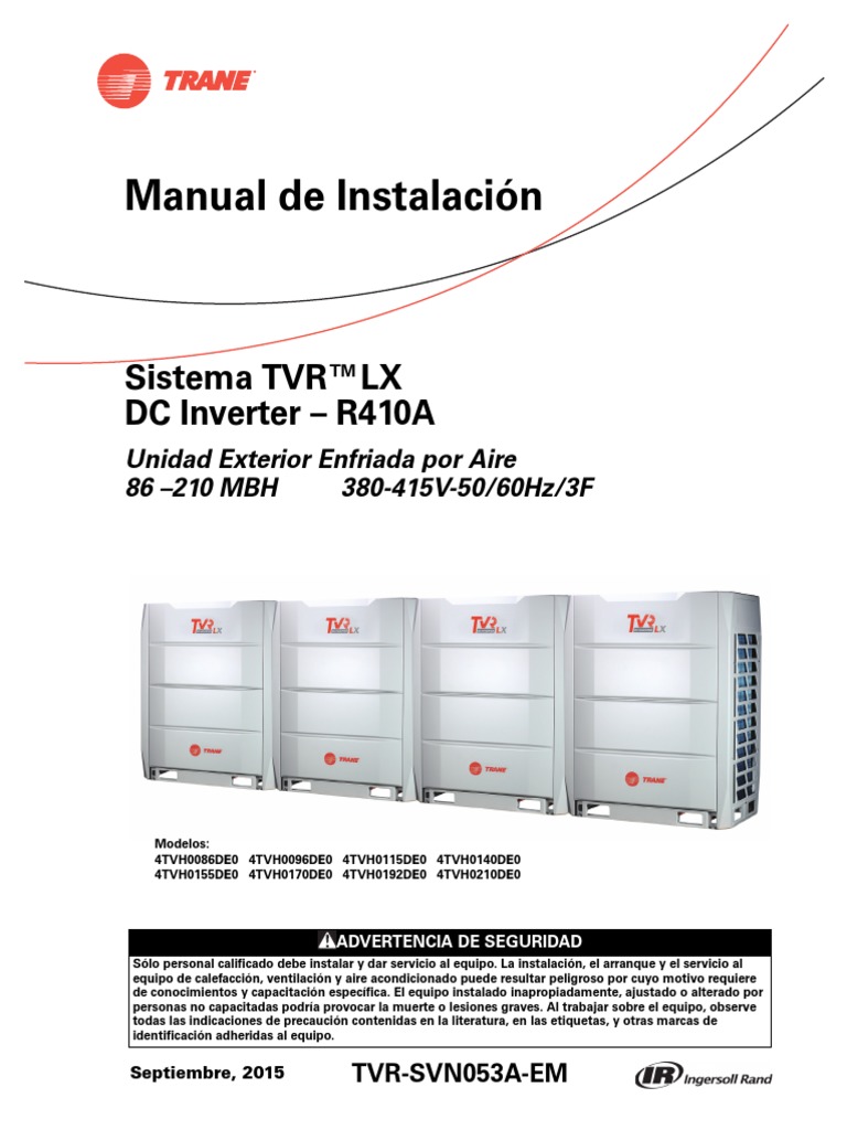 Esquema De Tuberías Del Sistema Vrf De Trane Instalación Operación