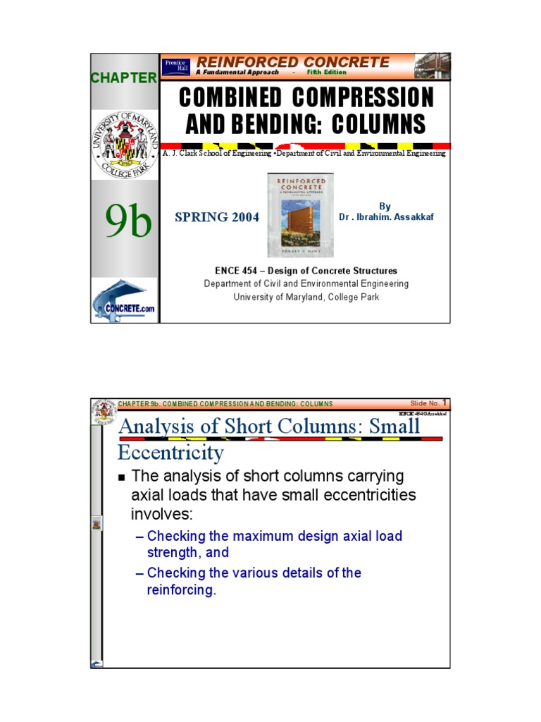 Combined Compression and Bending: Columns: Analysis of Short Columns: Small Eccentricity | PDF ...