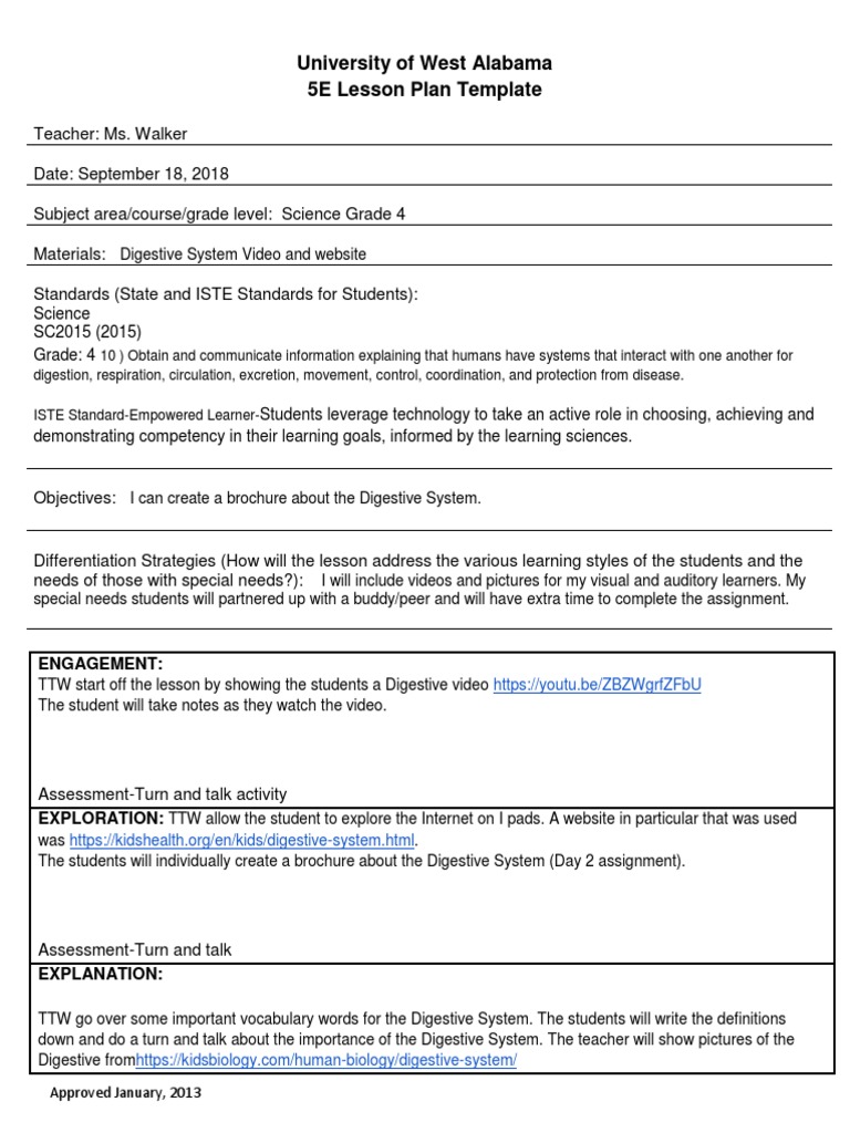Walker 5e Lesson Plan 2 | PDF | Gastrointestinal Tract | Lesson Plan