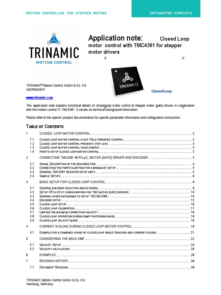 AN032-Closed Loop Motor Control With TMC4361 For Stepper | PDF ...