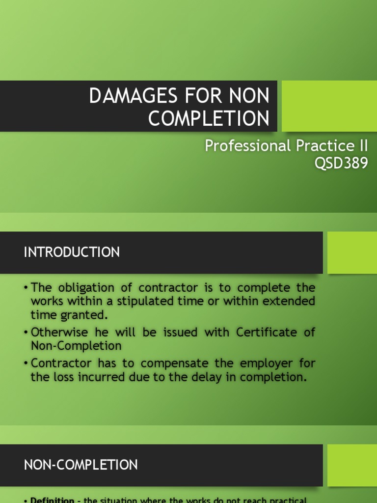 Certificate of Non-Completion in Malaysia | PDF | Damages | Liquidated ...