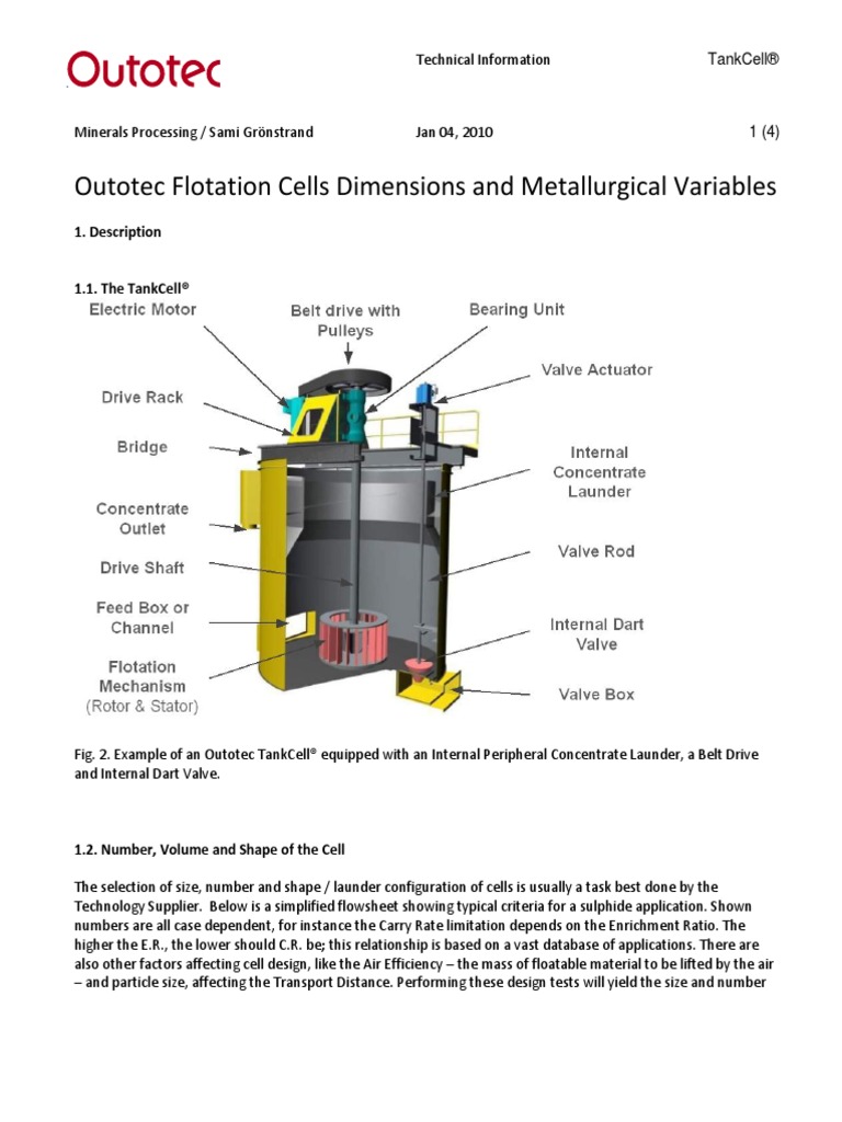 Outotec Flotation Cells - Dimensions and Metallurgical Variables 2010 ...