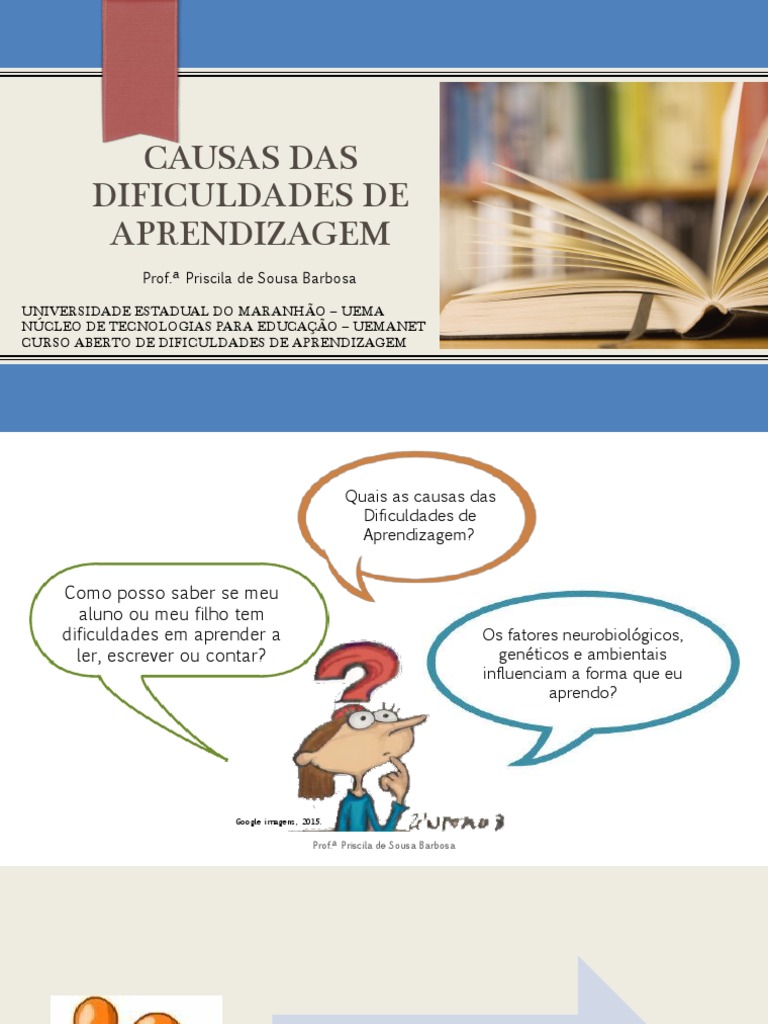 Slide 01 - As Principais Causas Das Dificuldades de Aprendizagem | PDF ... Slide 01 - As Principais Causas Das Dificuldades de Aprendizagem | PDF ...