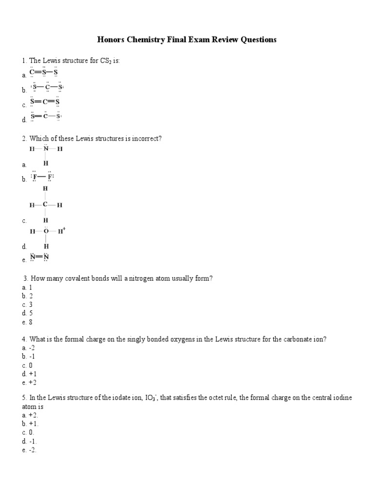 Final Multiple Choice (Chemistry) | PDF | Chemical Equilibrium ...