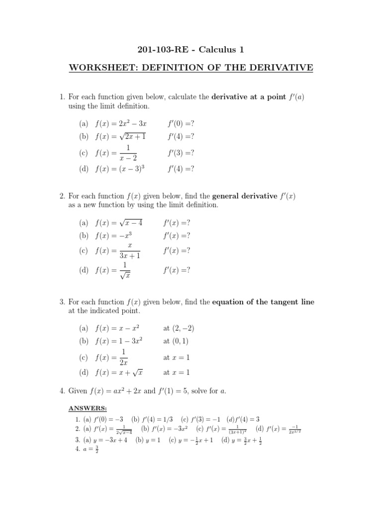 Calculus Derivative Exercises | PDF | Teaching Methods & Materials