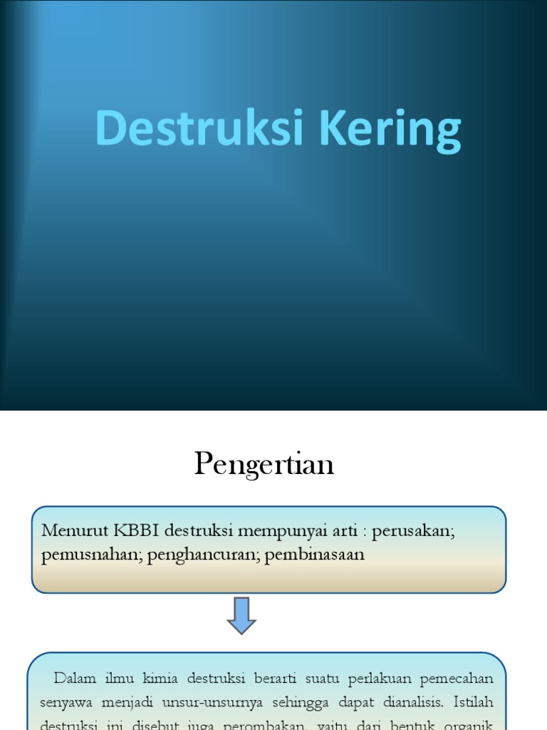 Destruksi Kering dalam Analisis Kimia | PDF