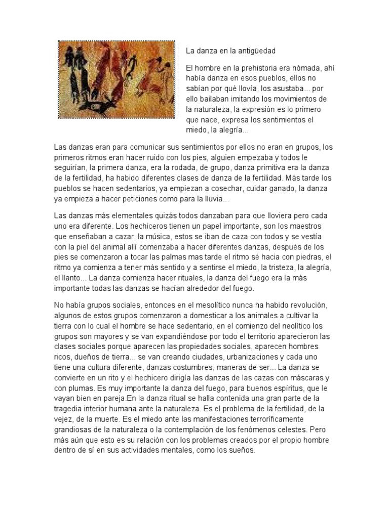 Evolución de la Danza Primitiva | PDF | Bailes | Neolítico