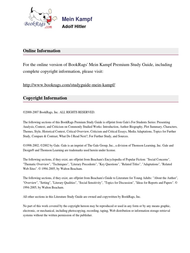 Mein Kampf Guide PDF | PDF | Adolf Hitler | Propaganda