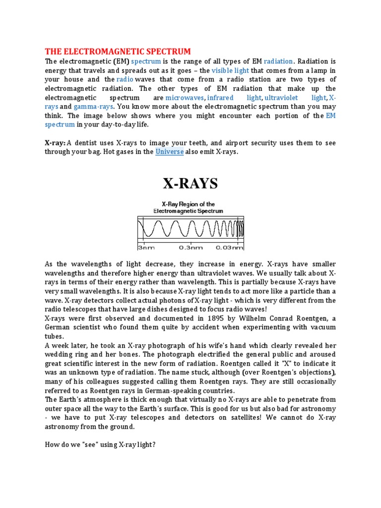 The Electromagnetic Spectrum | PDF | Electromagnetic Radiation ...
