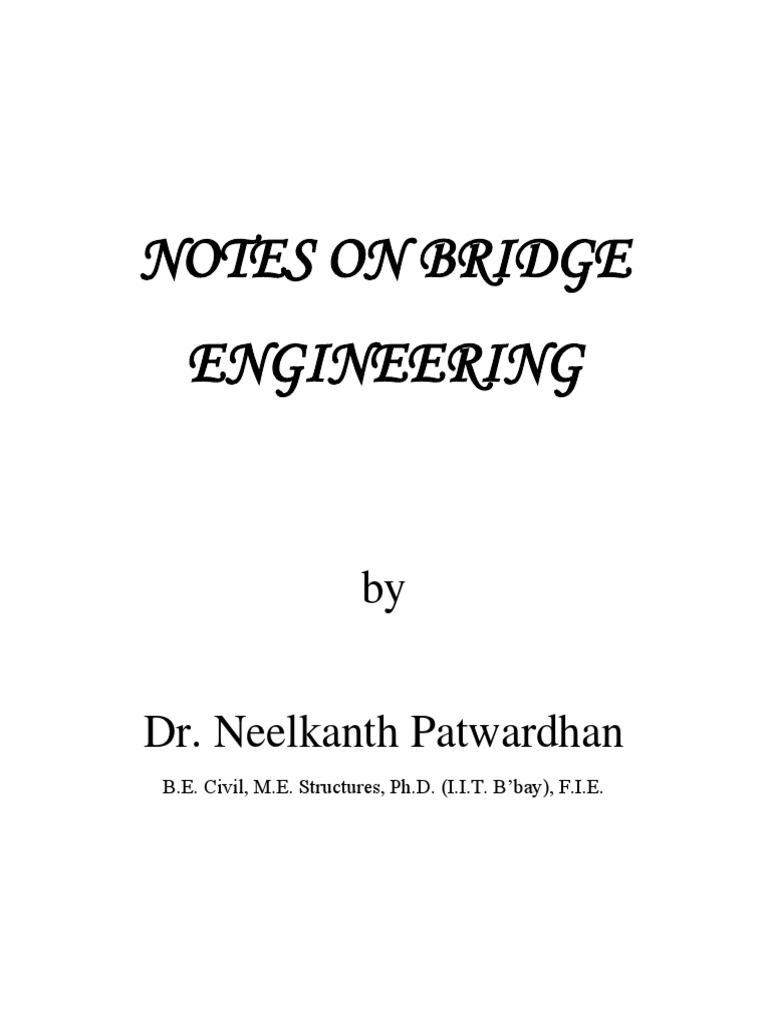 Notes of Bridge Engineering - DR NRP | PDF | Bending | Beam (Structure)