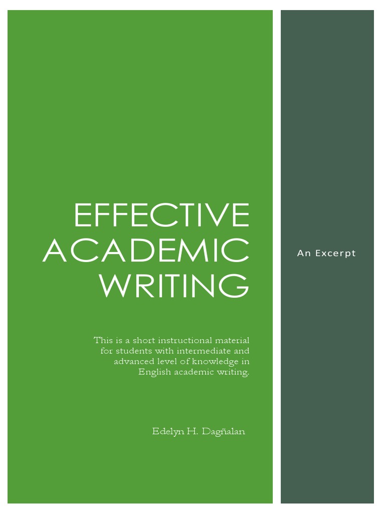 Effective Academic Writing PDF | PDF | Citation | Survey Methodology