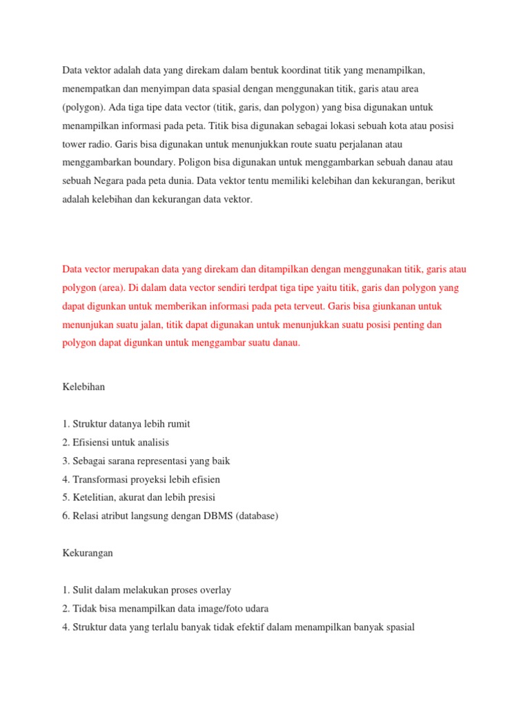 Data Vektor Dan Raster | PDF