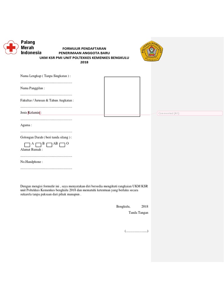 Form Daftar KSR | PDF
