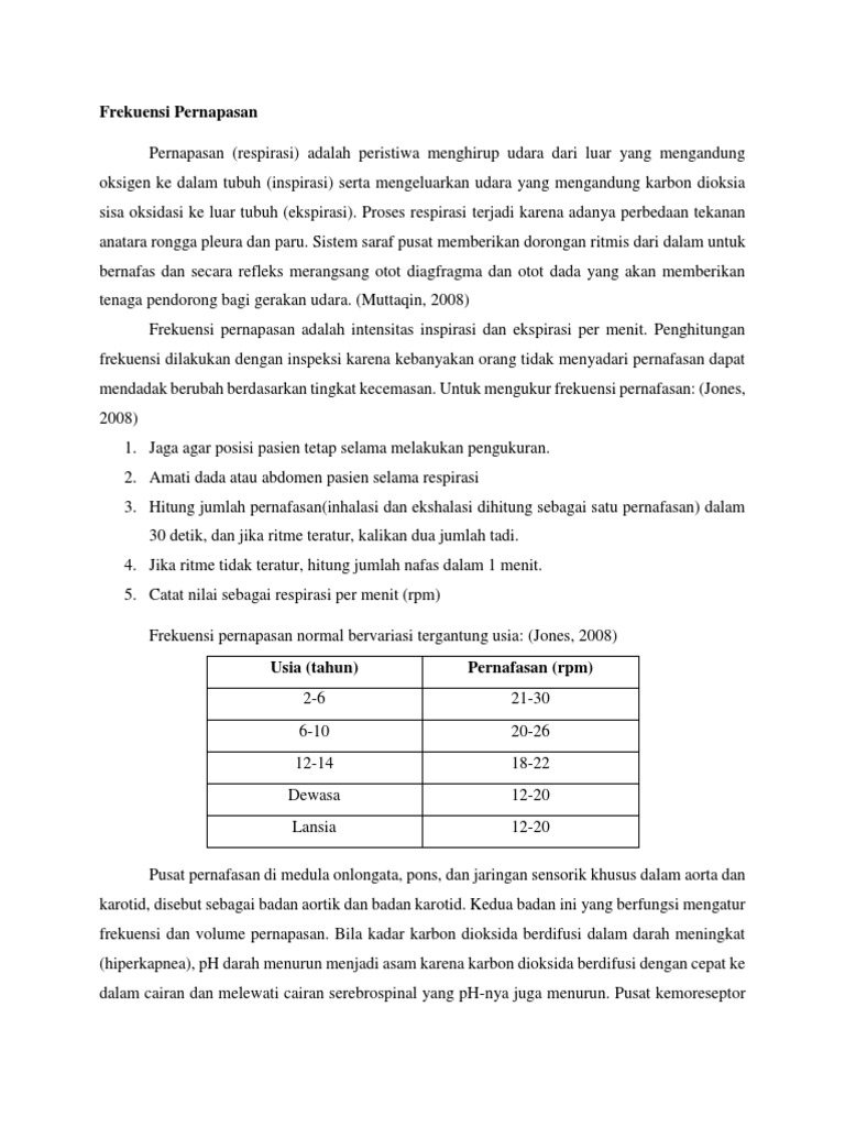 Frekuensi Pernapasan | PDF