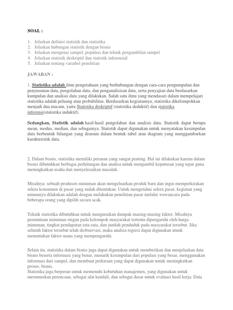 Jelaskan Definisi Statistik Dan Statistika | PDF