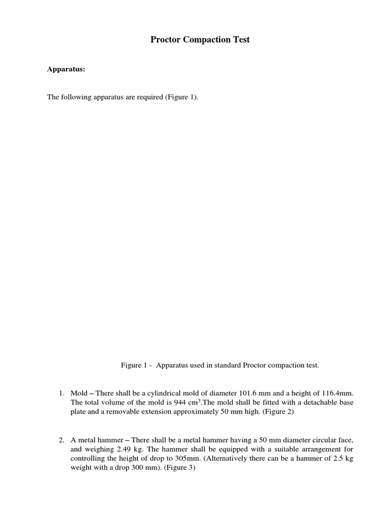 Proctor Compaction Test: Apparatus | PDF | Soil | Natural Materials