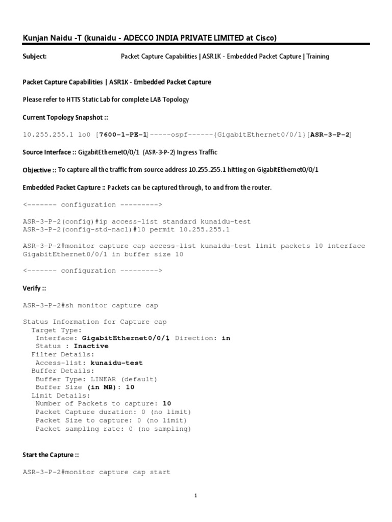 Embedded Packet Capture Pdf Router Computing Networking Standards