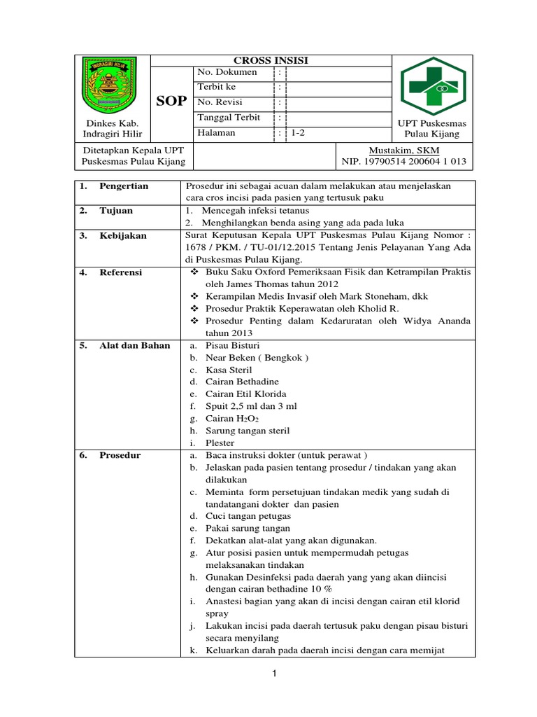 Sop Cross Insisi | PDF