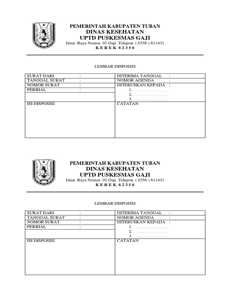 Lembar Disposisi | PDF
