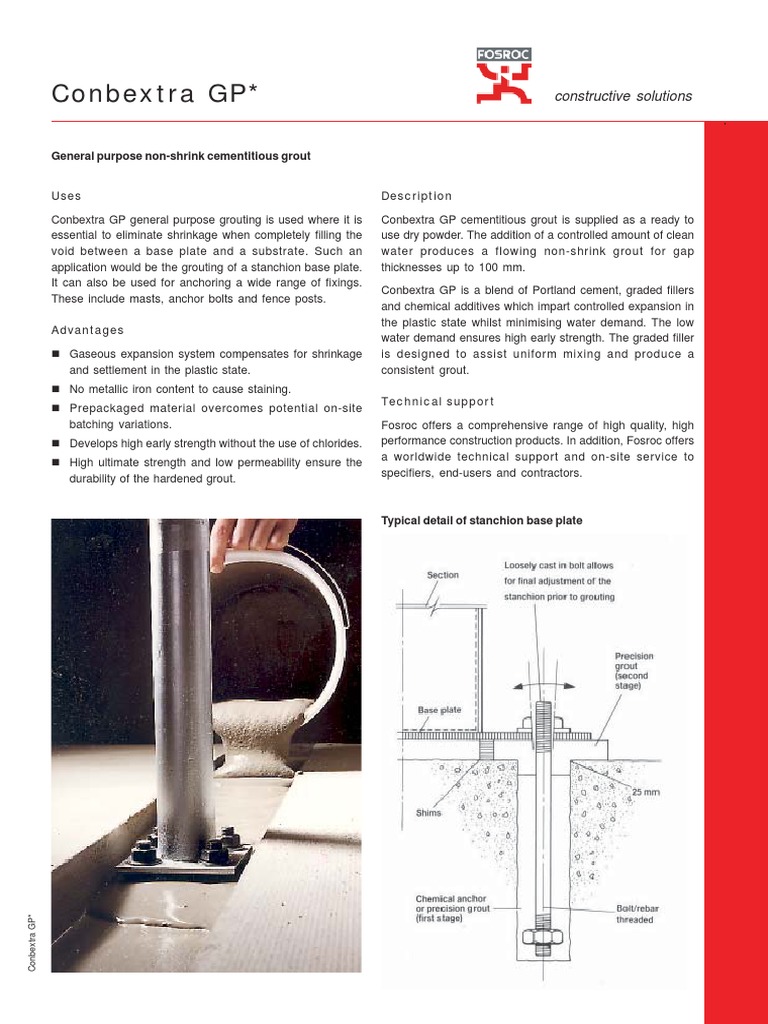 Conbextra GP | PDF | Concrete | Materials
