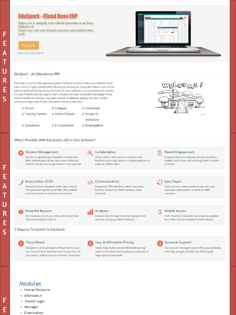 EduSpark - School Management Software | PDF | Bookkeeping | Service ...