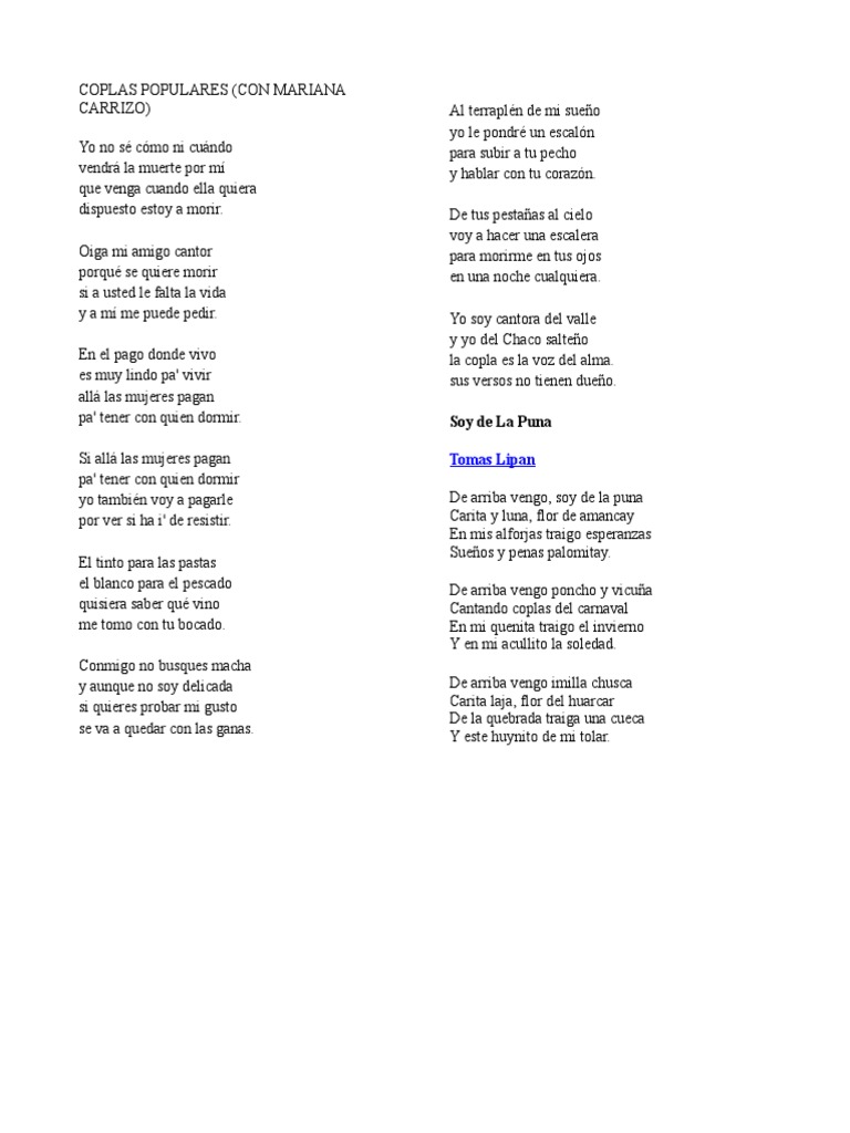 Coplas Populares | PDF