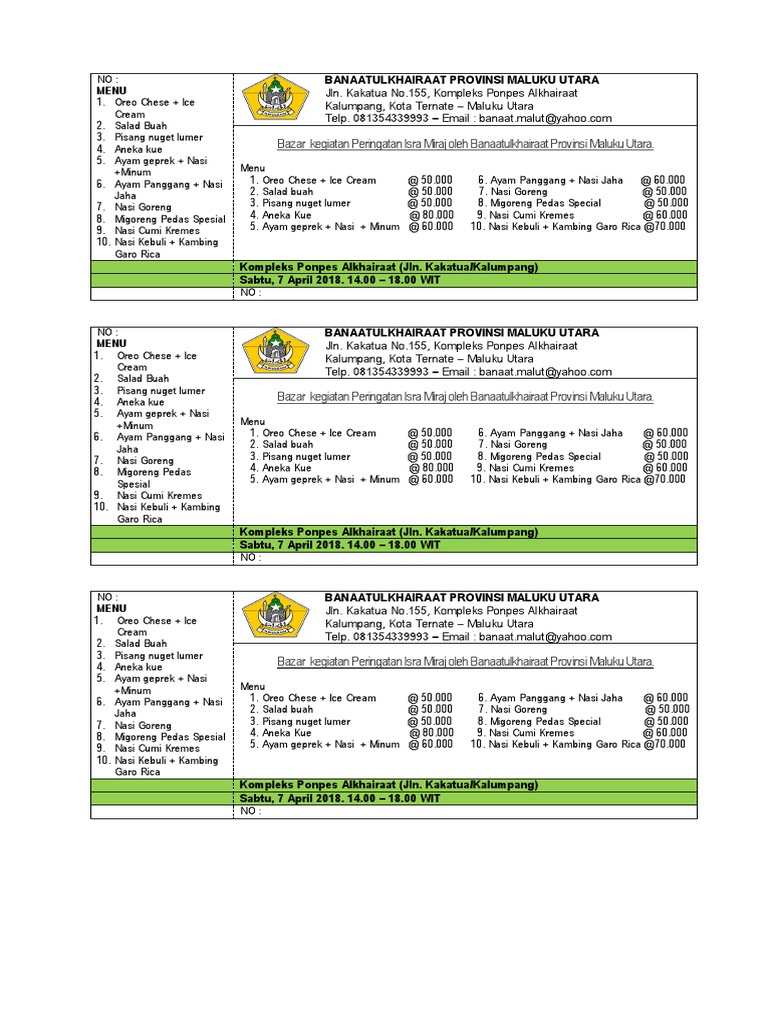 Kupon Bazar Isra Mi'Raj | PDF