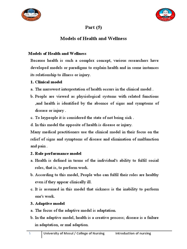 Models of Health and Wellness | PDF | Emergence | Health Care