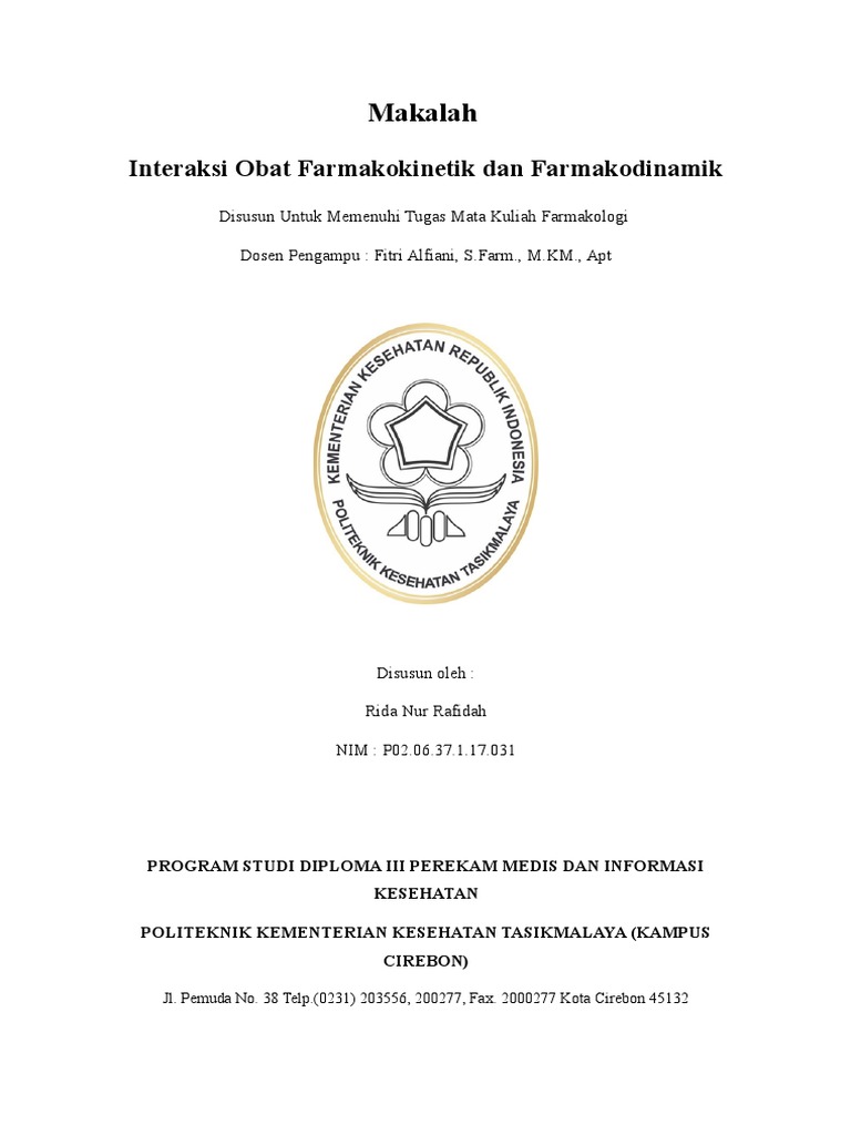 Rida Nur Rafidah (P2.06.37.1.17.031) Interkasi Obat | PDF ...