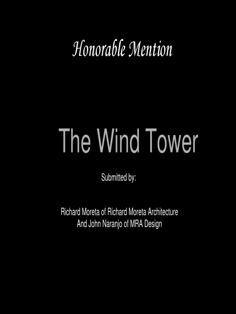 Honorable Mention: The Wind Tower | Download Free PDF | Sustainable ...