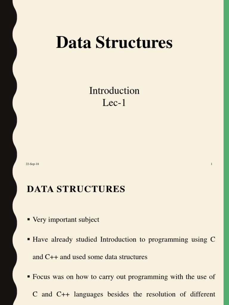 Data Structure Lecture 1 | Download Free PDF | Database Index | Computer File