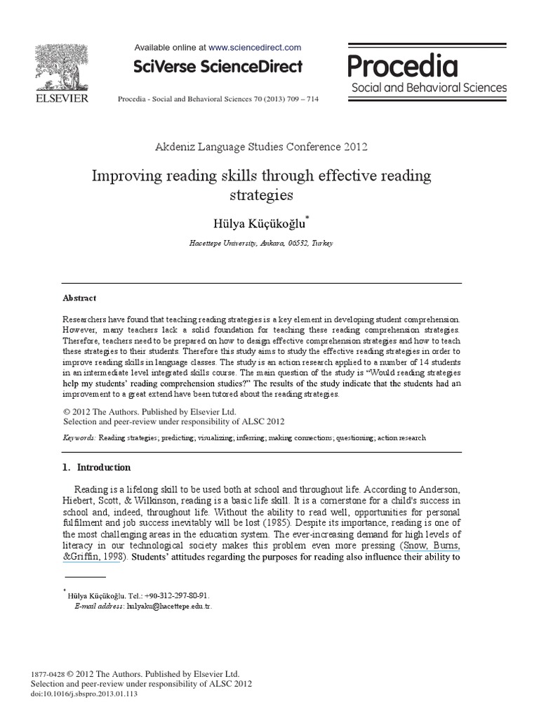 Improving Reading Skills Through Effective Reading | PDF | Action ...