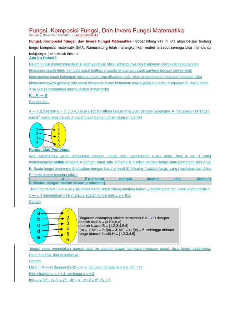 Materi Fungsi Invers | PDF | Metode & Bahan Ajar