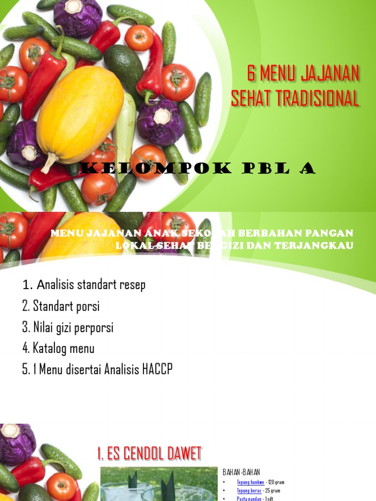 Menu Jajanan Sehat Tradisional Anak | PDF