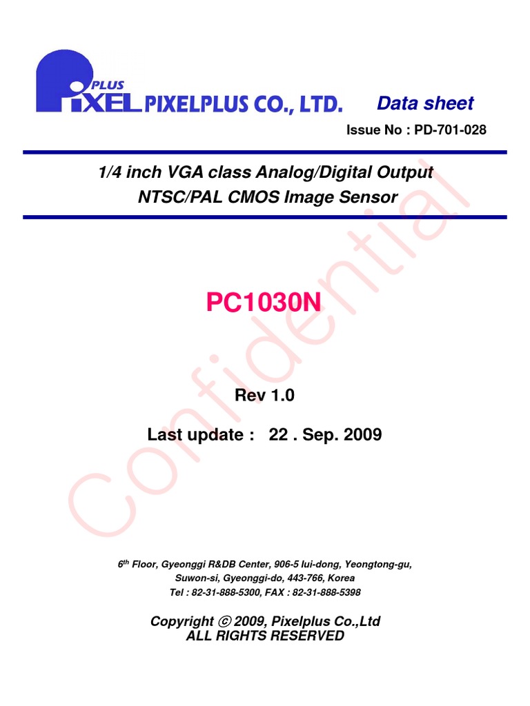 Pixelplus-Pc1030n C11168 | PDF | Video | Pixel
