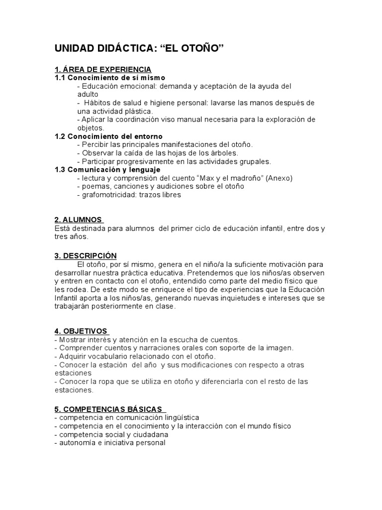 Explorando el otoño: una unidad didáctica para conocer las ...