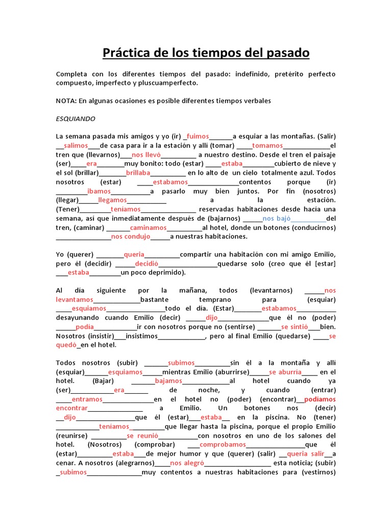 Steve-Verbos - Tiempos Del Pasado - Nivel Avanzado | PDF | Deportes ...