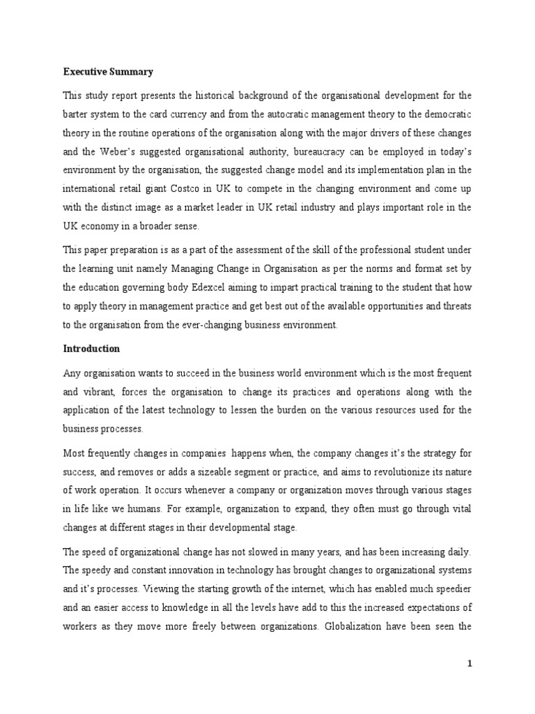 Executive Summary | PDF | Costco | Strategic Management