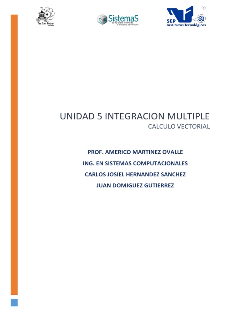 Unidad 5 Integracion Multiple | PDF | Integral | Vector Euclidiano