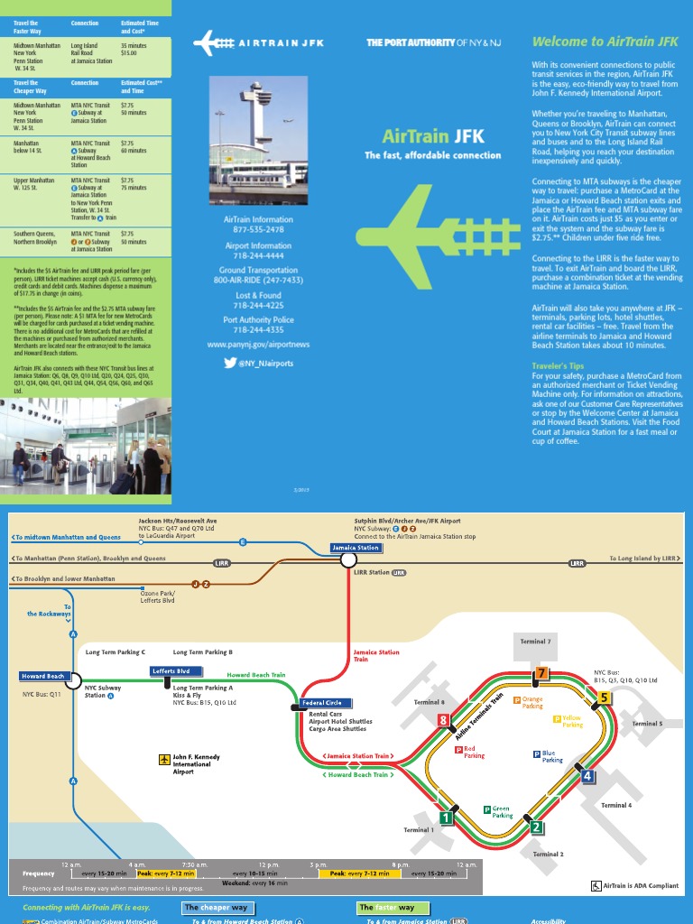 Welcome To Airtrain JFK: Estimated Time and Cost Connection Travel The ...