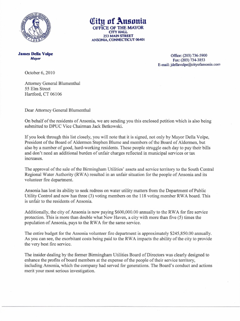 Blumenthal RWA Letter | PDF